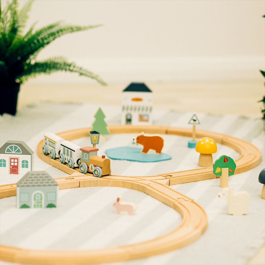 Bigjigs Woodland Animal Train Set - Wooden Toys - Little Dreamers