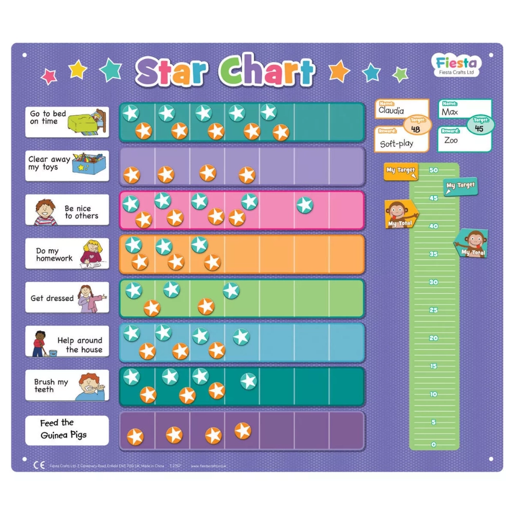 Fiesta Crafts Extra Large Star Rewards Chart - Little Dreamers