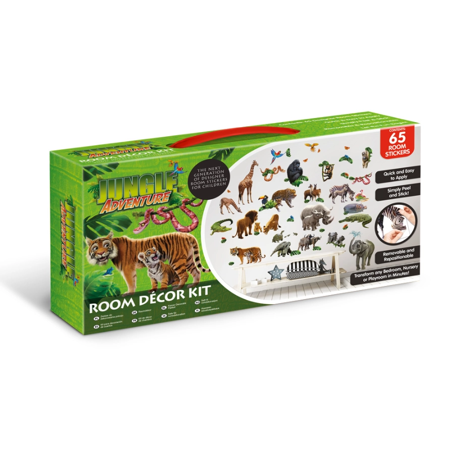 Walltastic Jungle Adventure Room Decor Kit | Kids Wall Stickers
